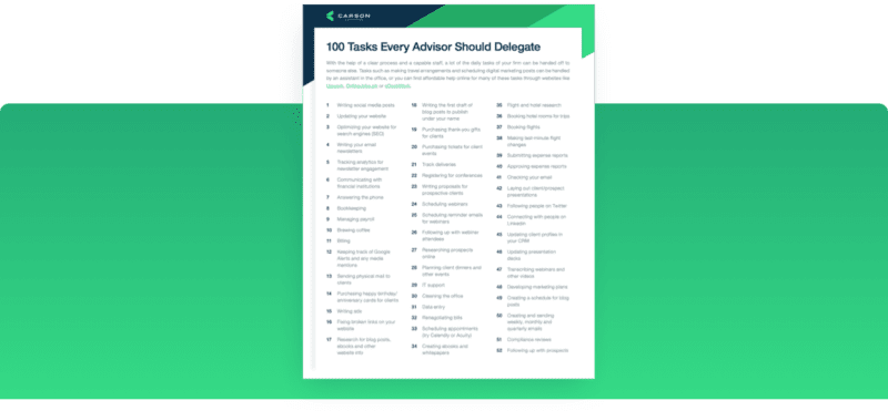 100 Tasks Every Advisor Should Delegate